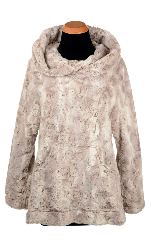 Hooded Lounger - Luxury Faux Fur in Café Au Lait - Pandemonium ...